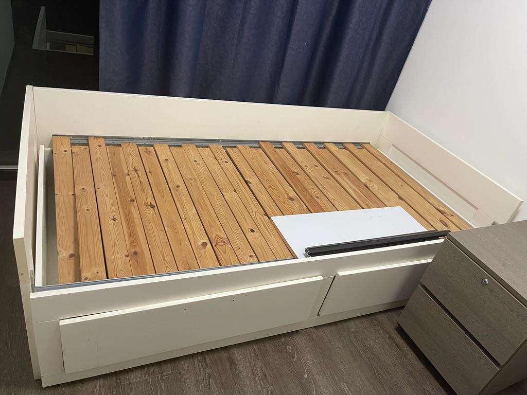 Super single storage bed frame, Furniture & Home Living, Furniture, Bed ...