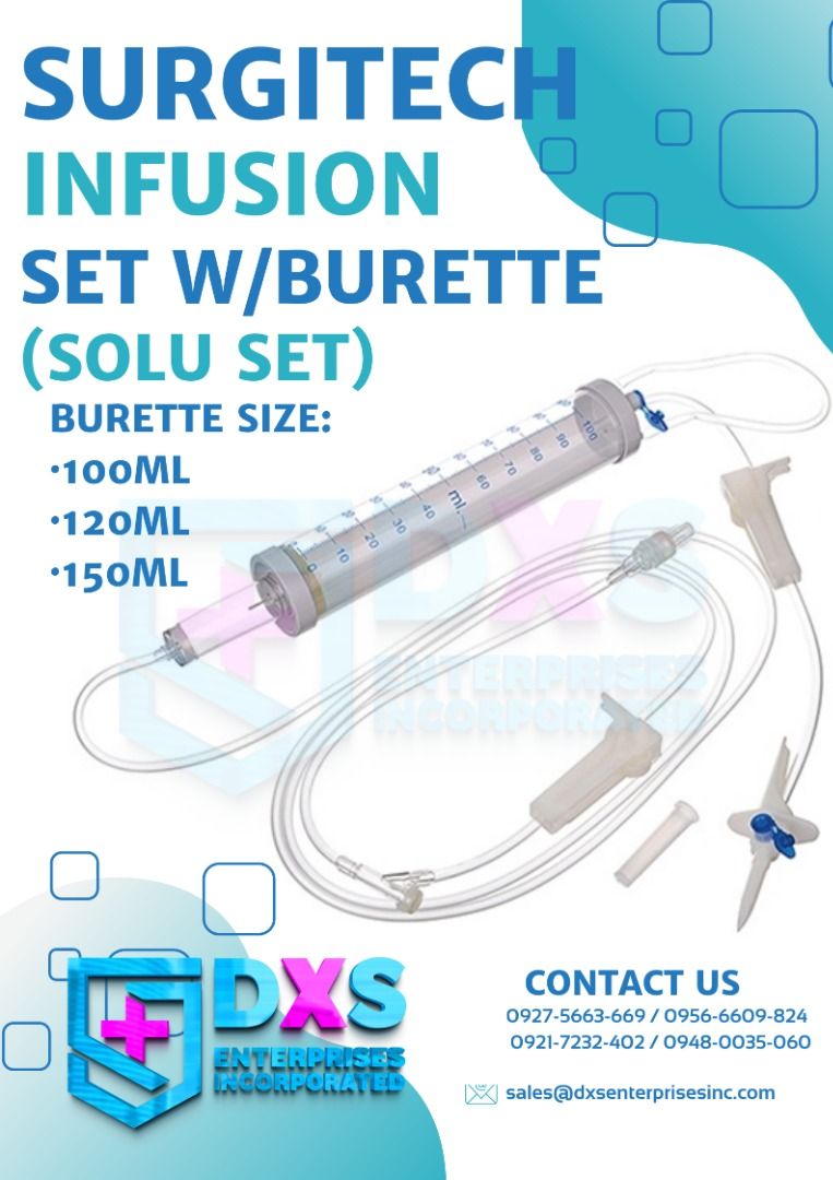 SURGITECH INFUSION SET WITH BURETTE / SOLU SET, Health & Nutrition ...