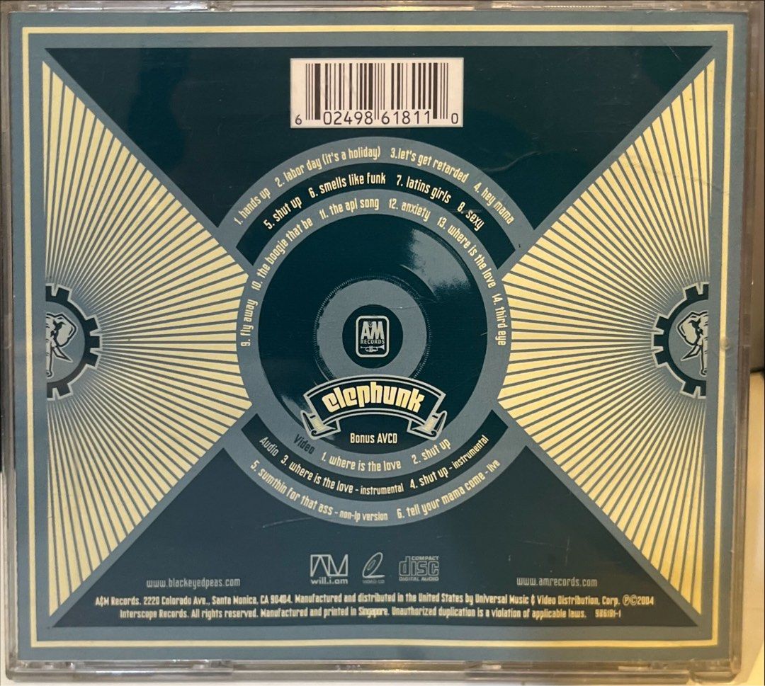 The Black Eyedpeas : Elephunk CD + DVD, Hobbies & Toys, Music & Media ...