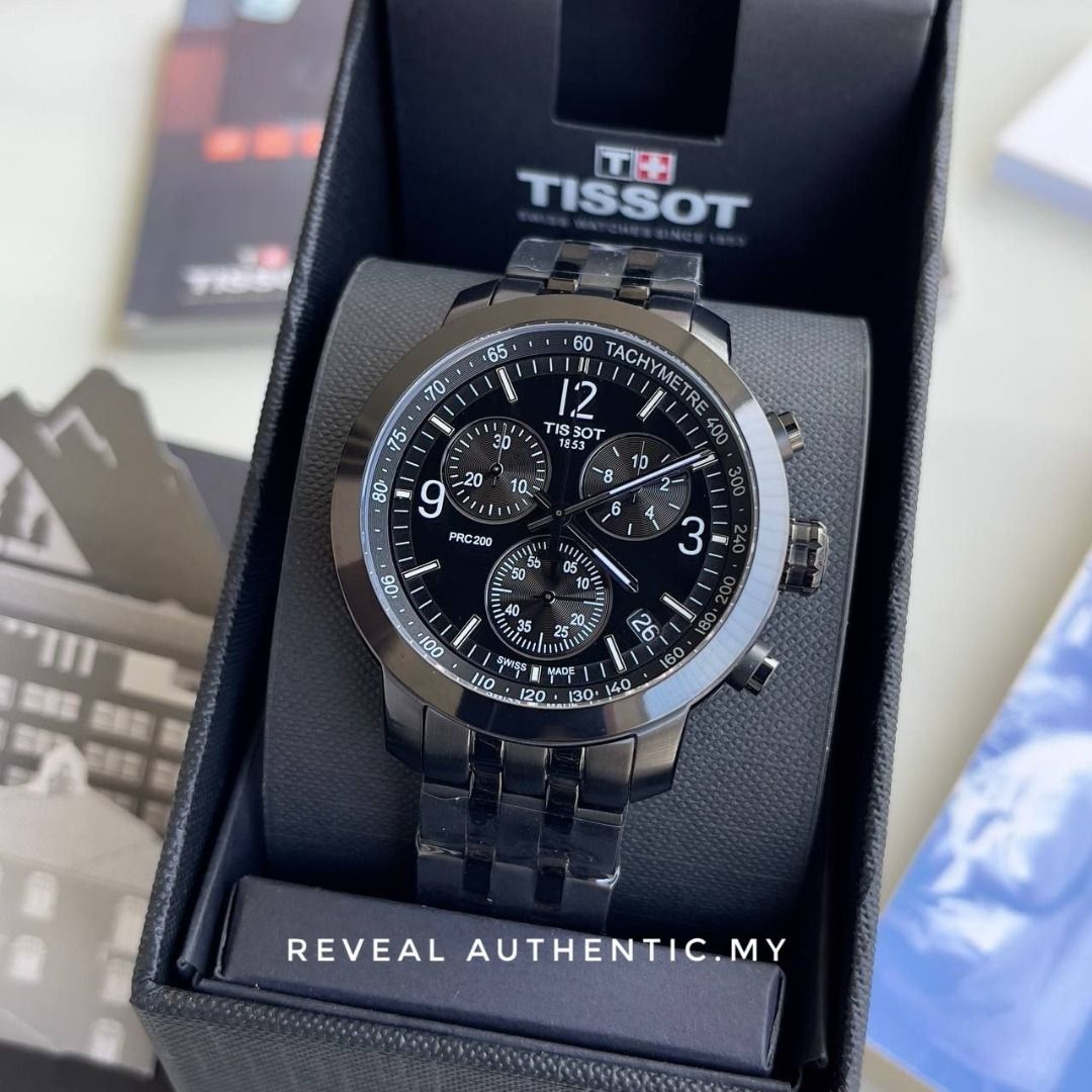 Tissot T-Sport Tachymeter PRC 200 PVD Black Chronograph Quartz T114.417.33.057.00, Men's Fashion ...