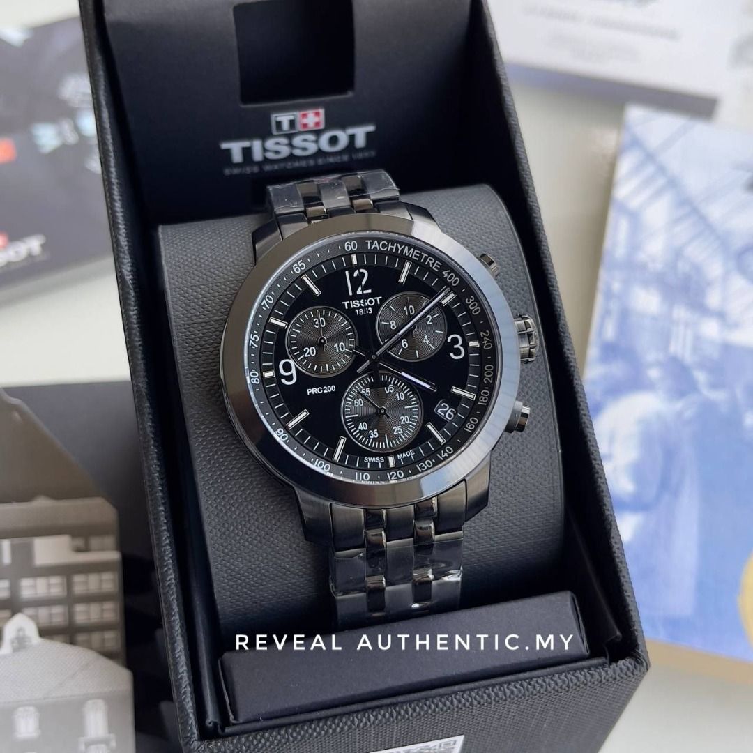 Tissot T-Sport Tachymeter PRC 200 PVD Black Chronograph Quartz T114.417.33.057.00, Men's Fashion ...