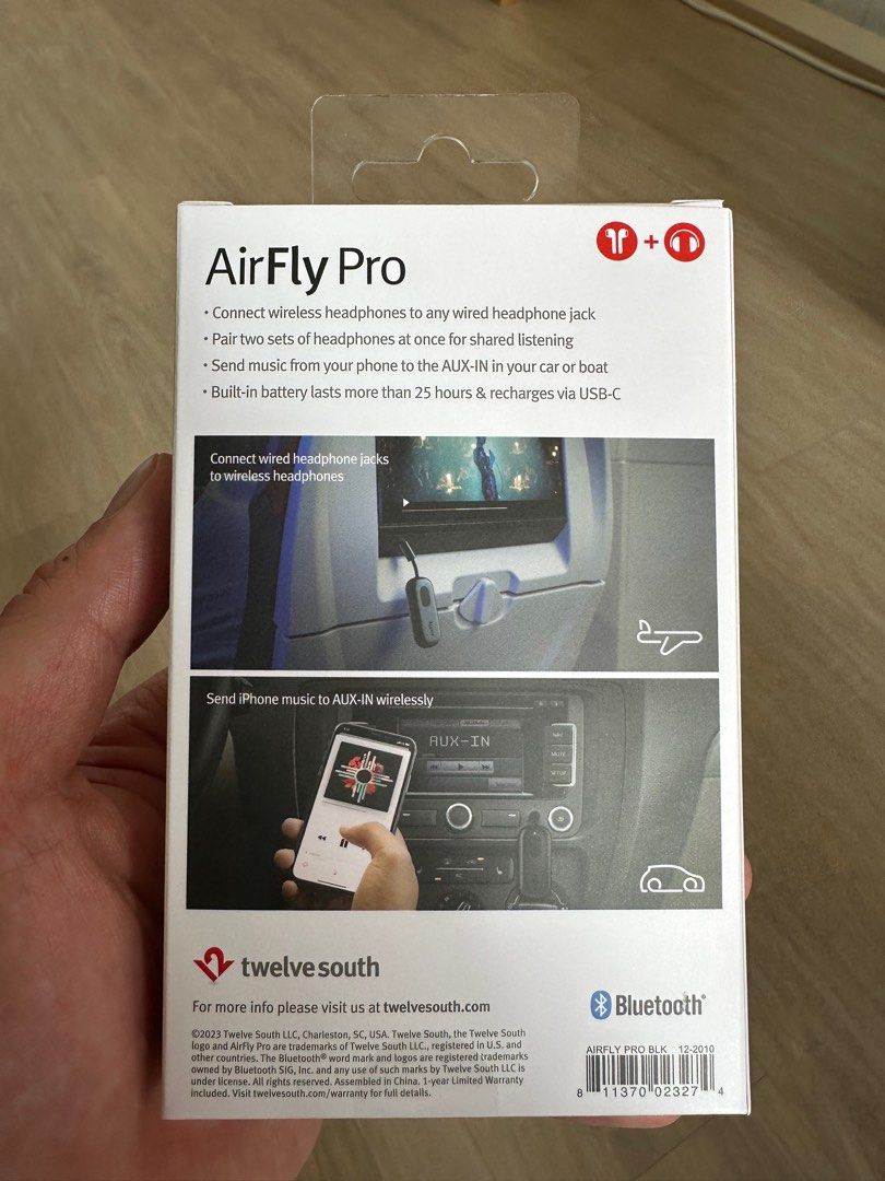 Twelve South AirFly Pro Bluetooth Transmitter, 音響器材, 可攜式音響設備 - Carousell