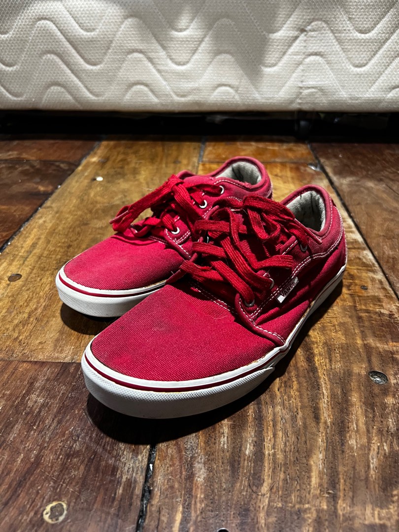 Vans Low Cut Red, Men's Fashion, Footwear, Sneakers on Carousell
