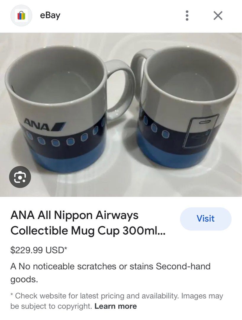Vintage All Nippon Airways (ANA) Mug, Furniture & Home Living ...