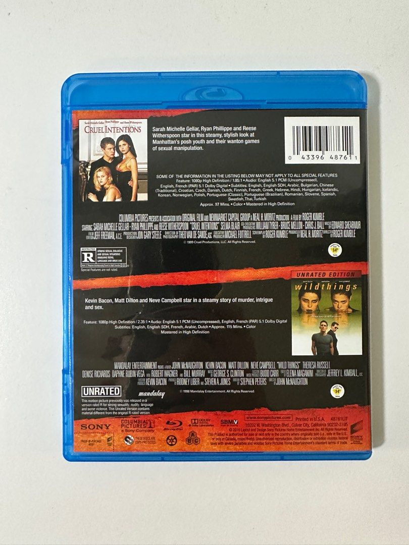 Wild things/Cruel Intentions Blu-Ray boxset, Hobbies & Toys, Music & Media, CDs & DVDs on Carousell