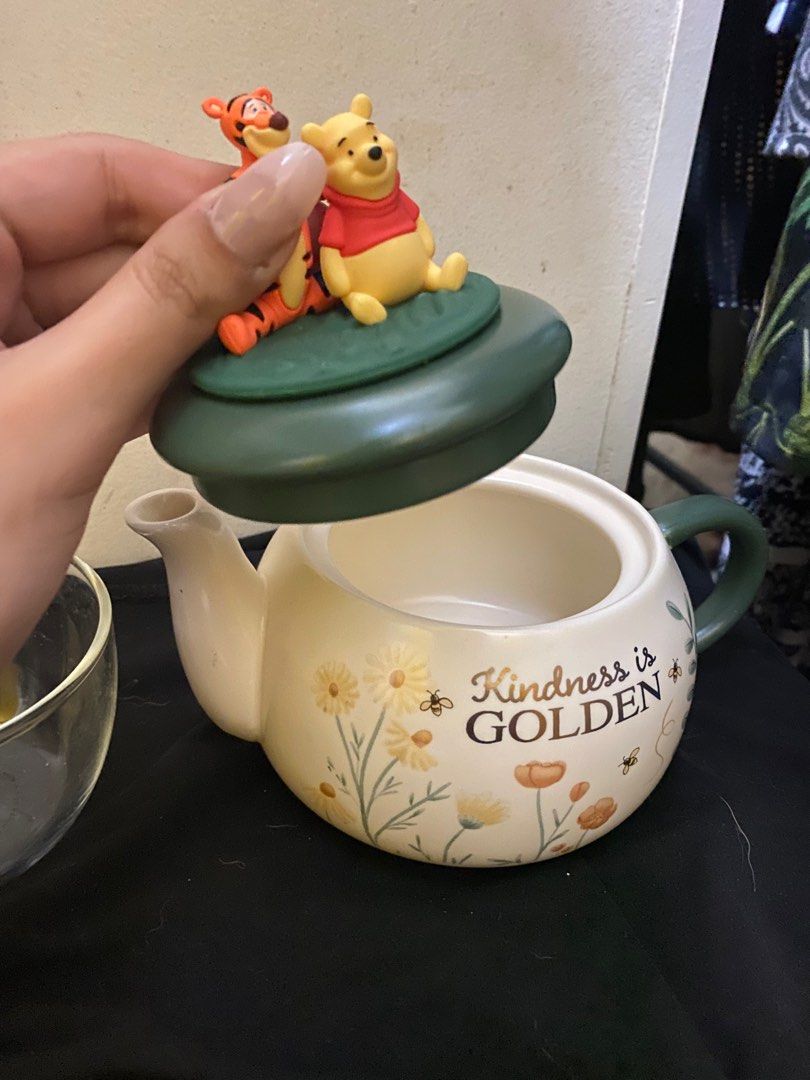Winnie the Pooh and Tigger Teapot with glass cup on Carousell