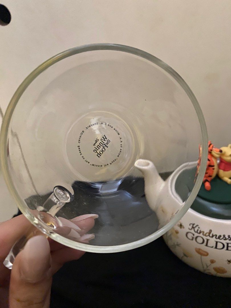 Winnie the Pooh and Tigger Teapot with glass cup on Carousell