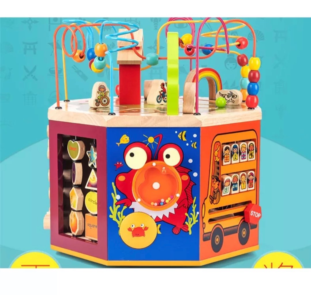 Wooden Educational Activity Cube, Babies & Kids, Infant Playtime on ...