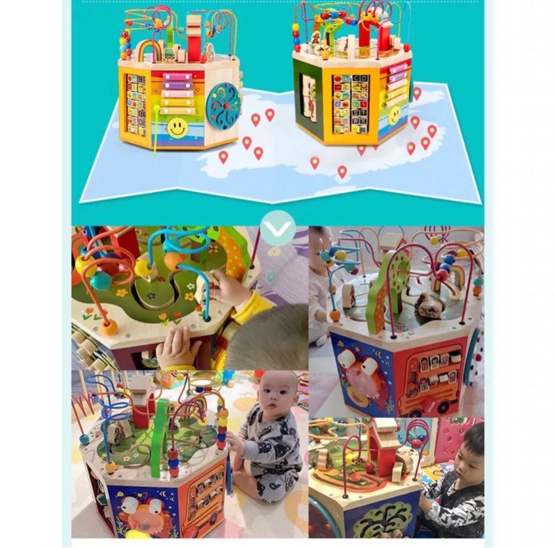 Wooden Educational Activity Cube, Babies & Kids, Infant Playtime on ...