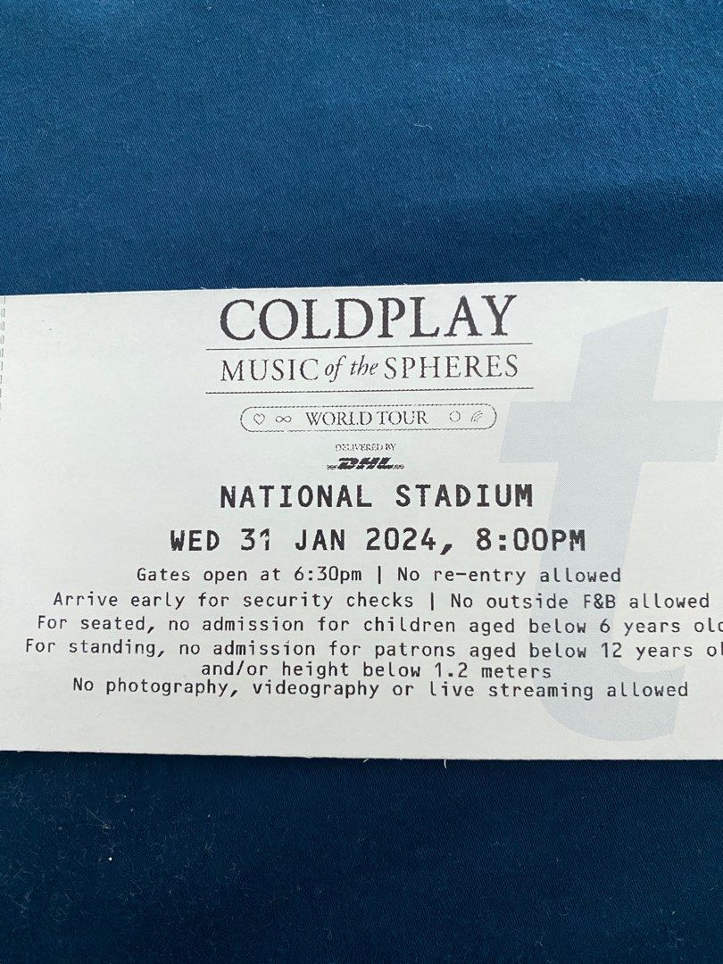 Coldplay Cat 1 Tickets - 31 Jan, Tickets & Vouchers, Event Tickets on ...
