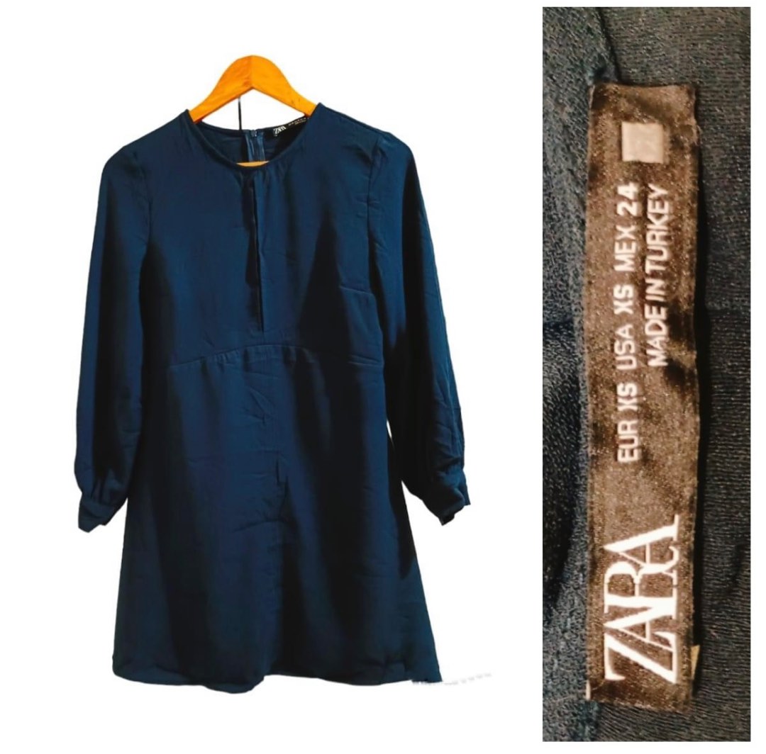 Zara navy blue dress, Women's Fashion, Dresses & Sets, Dresses on Carousell