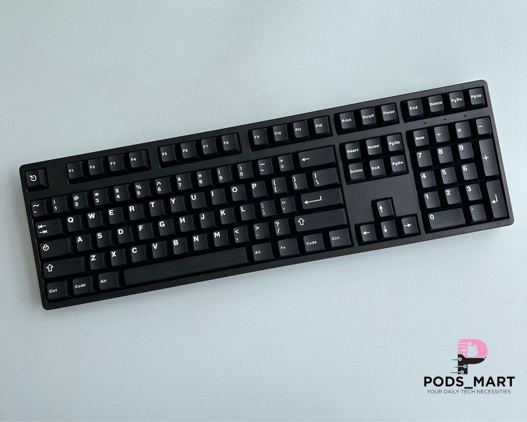 100% 108% Full sized Custom Mechanical Keyboard (WOB black keycaps ...