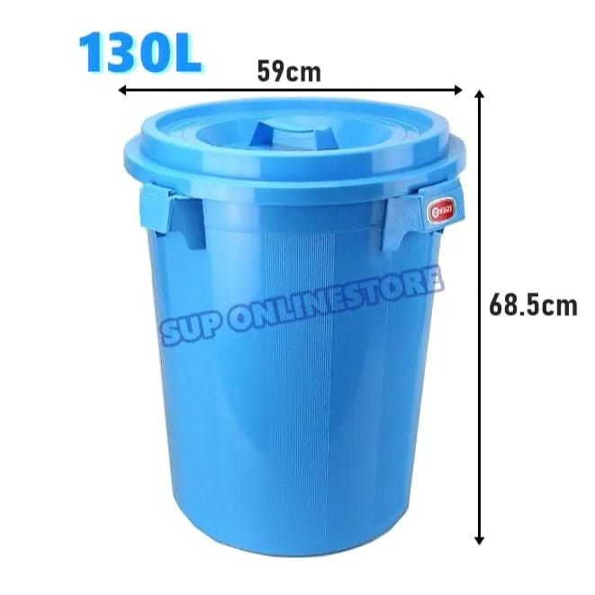 130L(23Gallon) Plastic Water Pail with cover| Tong air besar | Huge ...