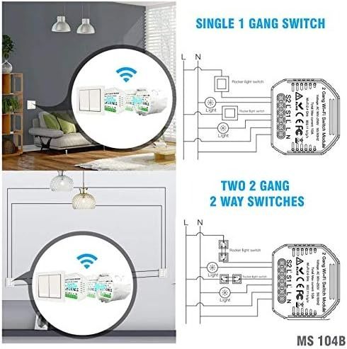 1519) SAMOTECH MS104B WIFI SWITCH (2 GANG 2 WAY WIFI SWITCH), TV & Home ...