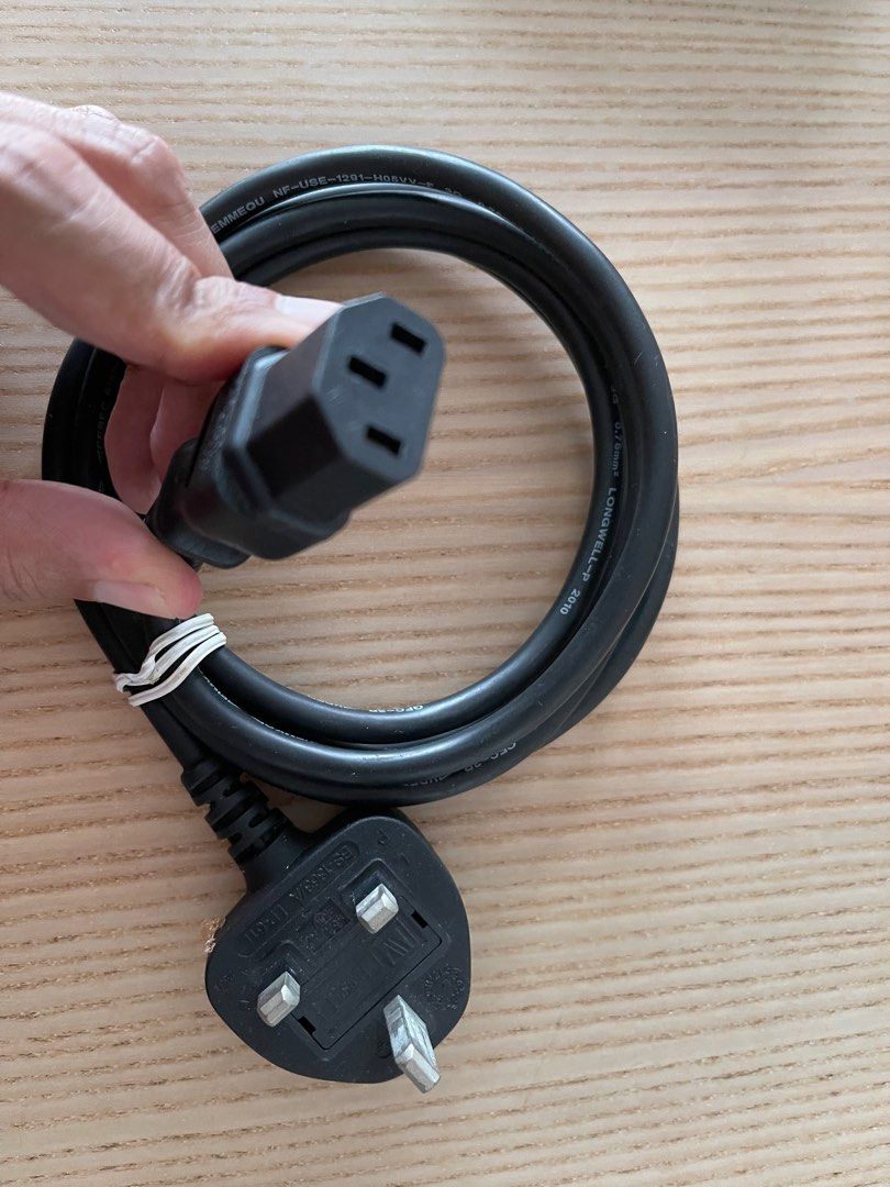 2x 1.8m 3-pin female power cable, Computers & Tech, Parts & Accessories ...