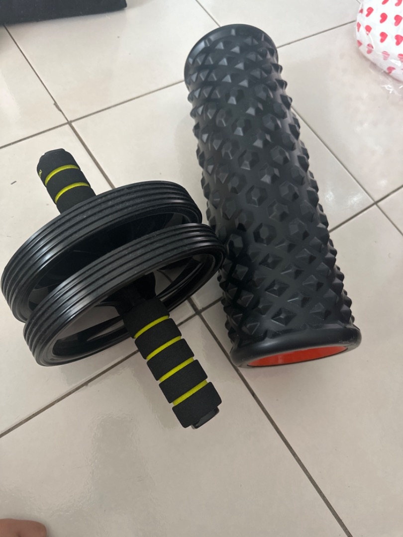 Abdominal wheel and stretching roll, Sports Equipment, Exercise ...