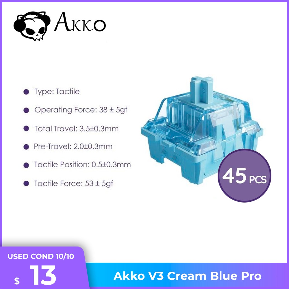 Akko V3 Creamy Blue Pro Tactile Switch, Computers & Tech, Parts ...