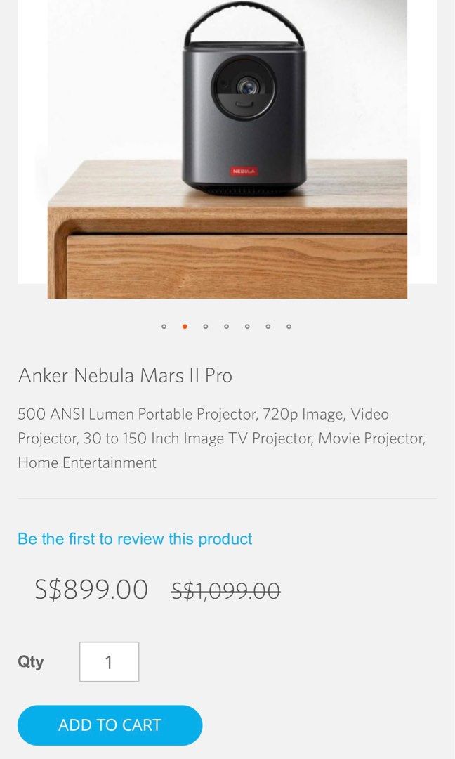 Anker Nebular Mars 2 Pro , TV & Home Appliances, TV & Entertainment, Projectors on Carousell