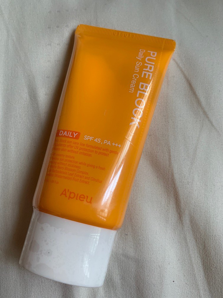 A'PIEU Pure Block Natural Daily Sun Cream SPF45/PA+++ 50ml Sunscreen ...