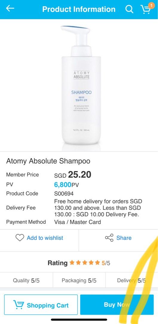 Atomy Absolute Shampoo, Beauty & Personal Care, Hair on Carousell