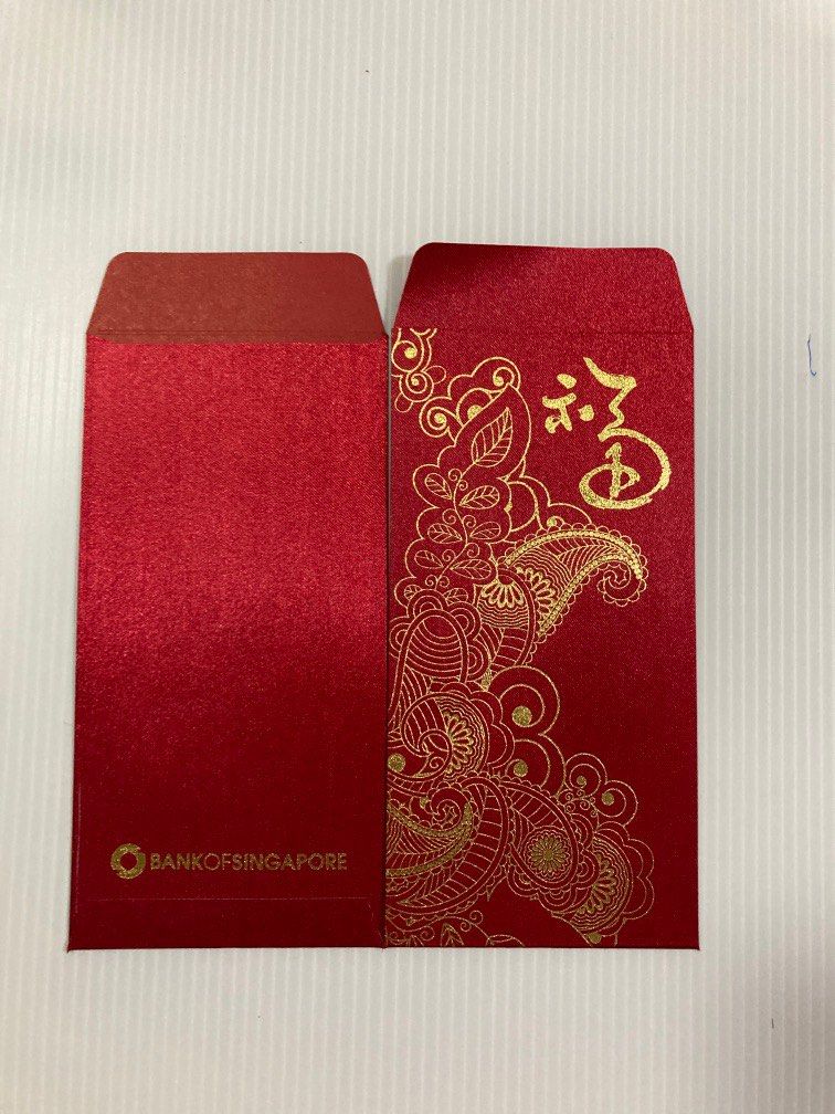 Bank of Singapore Ang Pow / Red Packet - 4 pcs, Hobbies & Toys ...