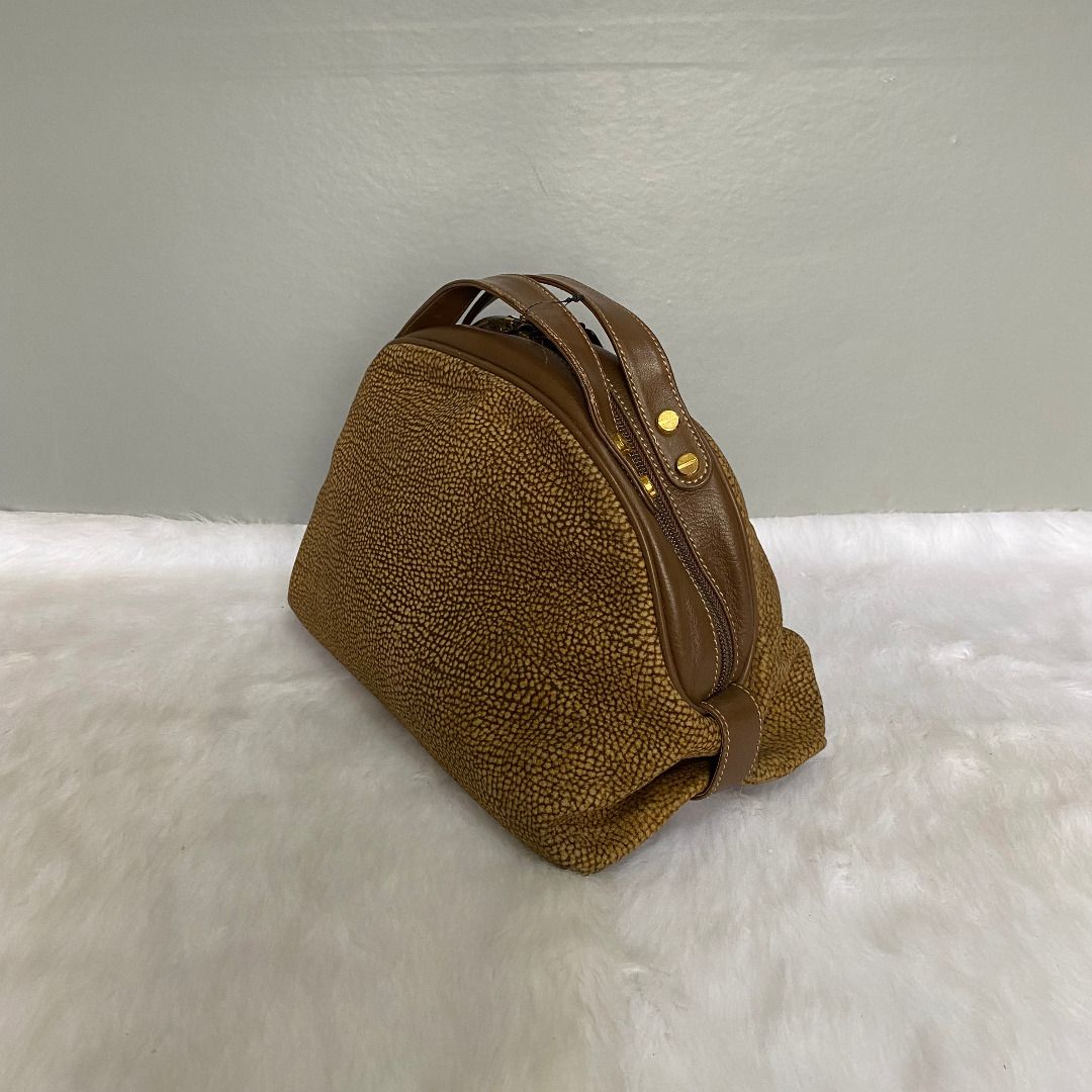 Borbonese 913911 Redwall Vintage Brown Leather Tote Bag, Women's ...
