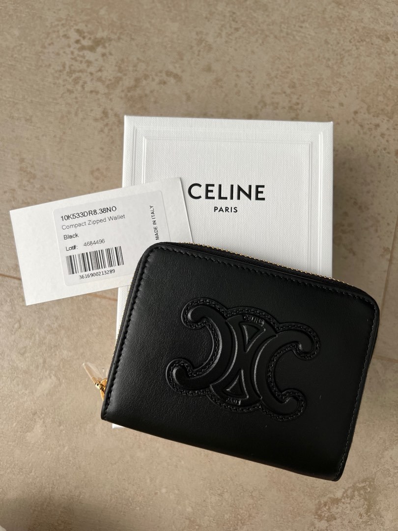 Celine Cuir Triomphe Compact Zipped Wallet, Women's Fashion, Bags & Wallets, Wallets & Card ...