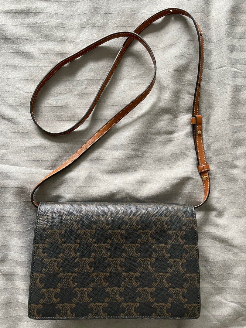 Celine Wallet on Strap in Triomphe Canvas, Luxury, Bags & Wallets on ...