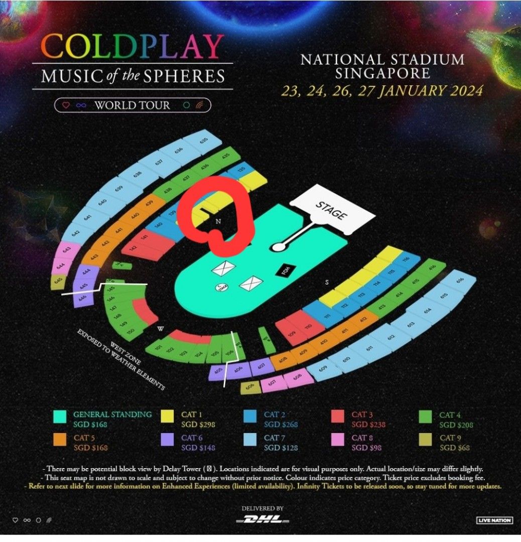 Coldplay 31st Jan cat 1 x2, Tickets & Vouchers, Event Tickets on Carousell