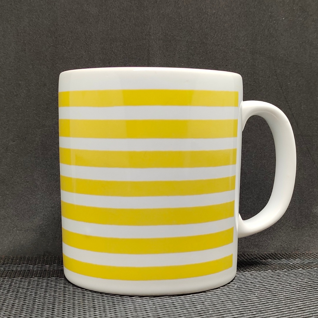 Coloroll Kilncraft Retro Yellow Stripes Stoneware Classic Mug Made in ...