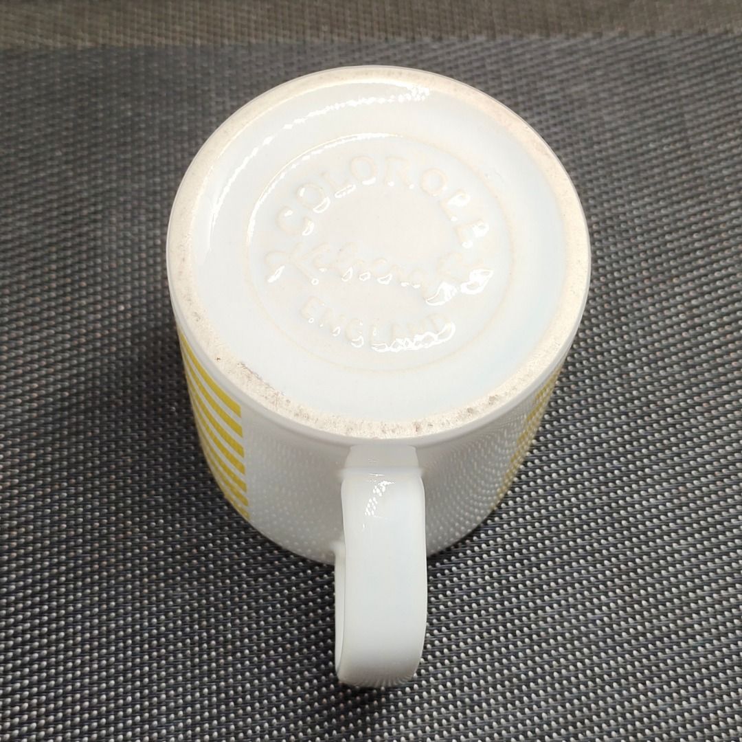 Coloroll Kilncraft Retro Yellow Stripes Stoneware Classic Mug Made in ...