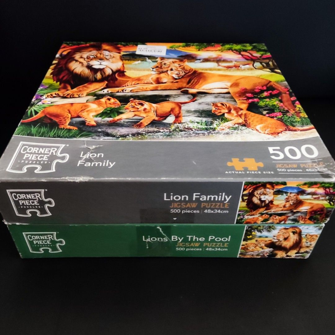 Corner Piece Lions Puzzles Bundle (Counted, Complete), Hobbies & Toys ...