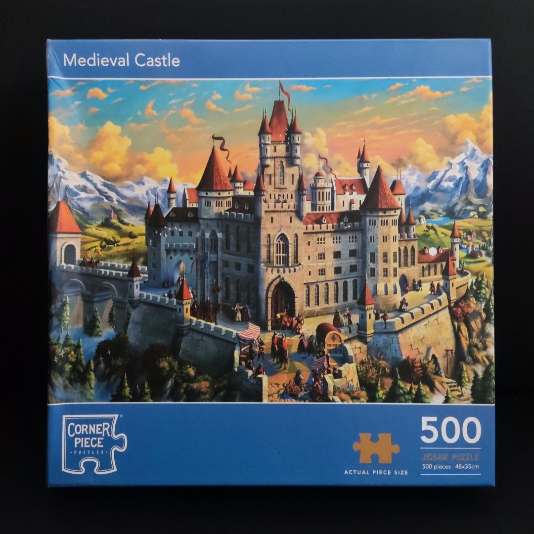 Corner Piece Medieval Castle Puzzle (Counted, Complete), Hobbies & Toys ...