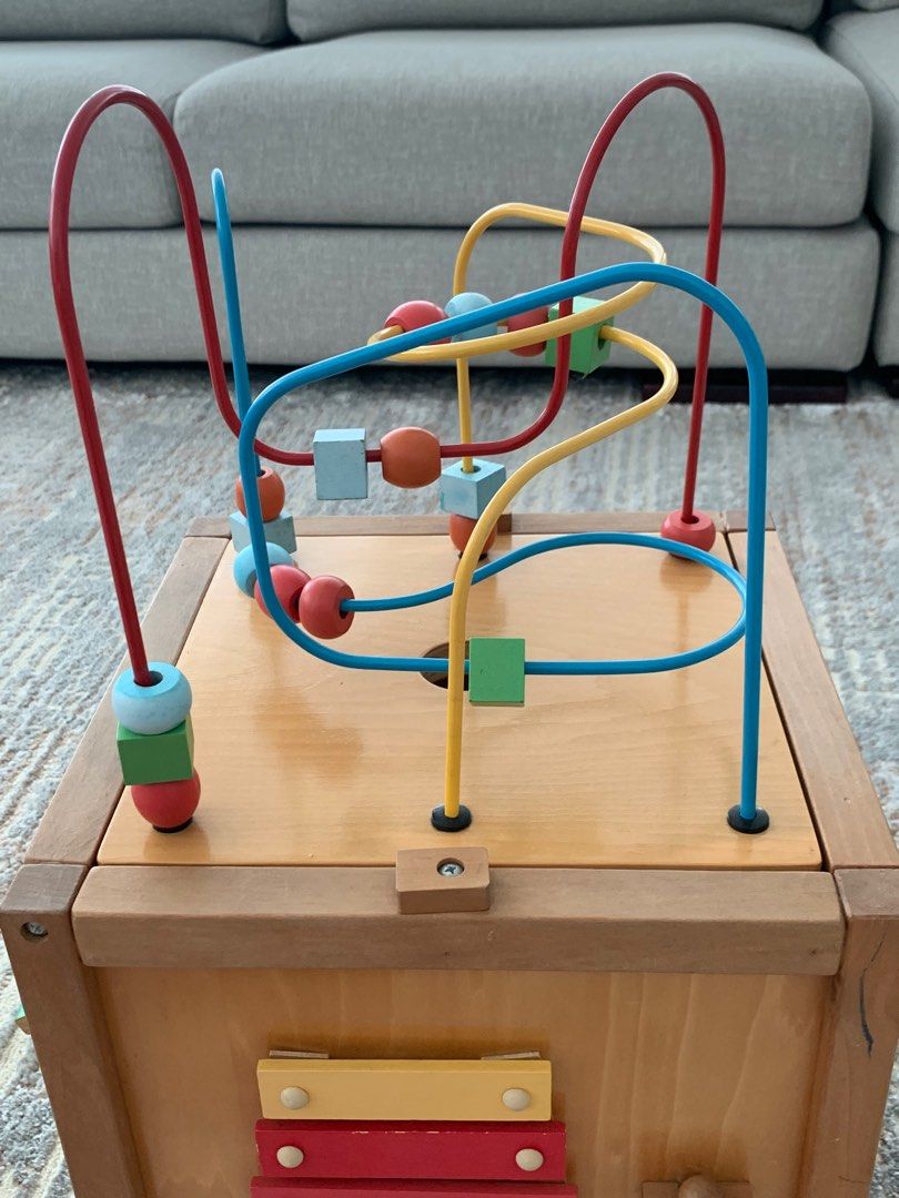 Early Learning Center Large Wooden Activity Cube, Babies & Kids, Infant ...