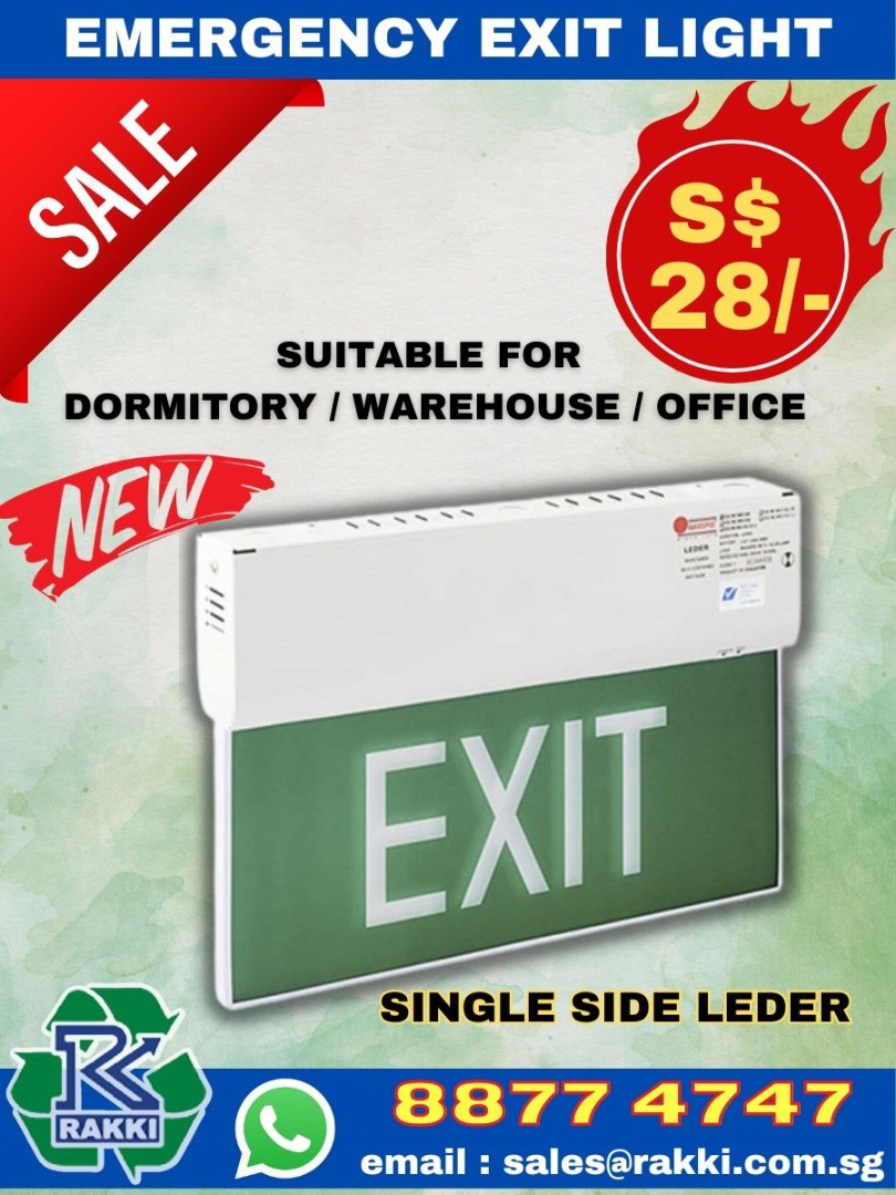 EMERGENCY EXIT LIGHT (BRAND NEW), Furniture & Home Living, Lighting ...