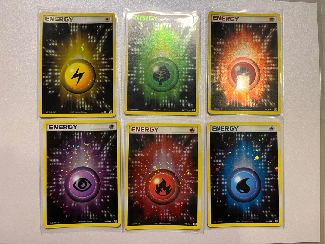 EX-Emerald Holo Energy Swirl Set -Pokemon Cards, Hobbies & Toys, Toys ...