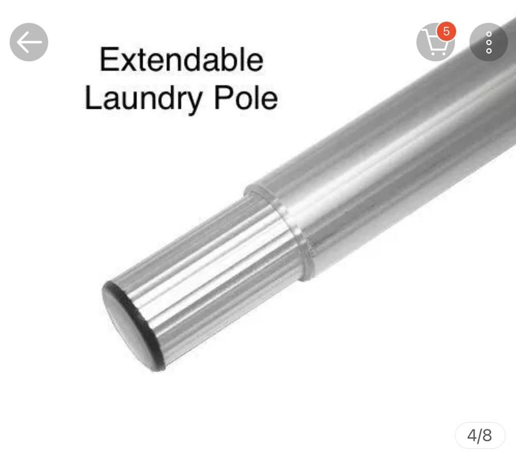 Extendable Laundry Poles, Furniture & Home Living, Home Decor, Curtains ...