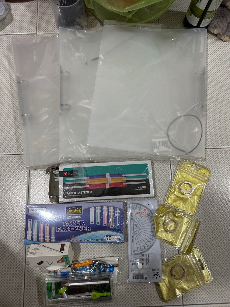 File Folder, Paper fastener, Math Compass and Protractors, Collapsible ...