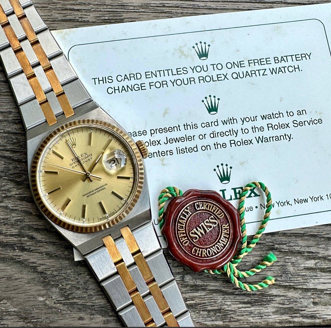 (Full set/Complete service paper/Invoices) Rolex Oyster Quartz Datejust ...