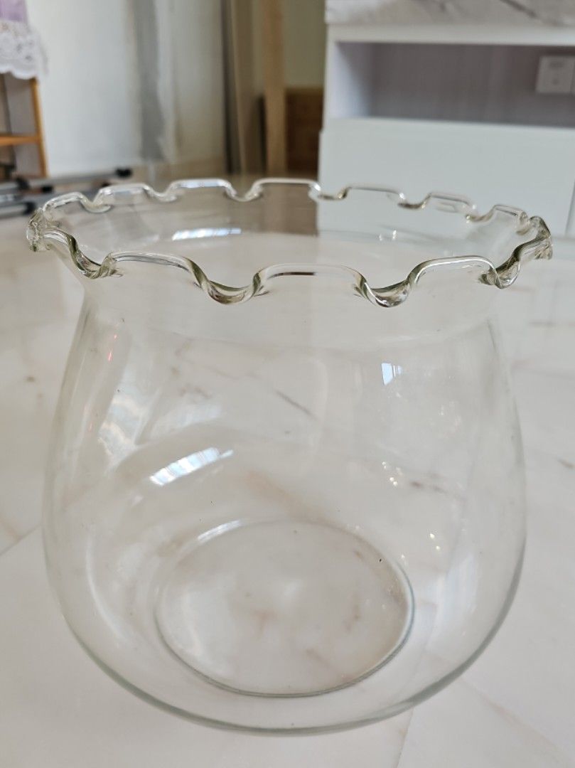 Glass bowl / fish tank / lucky draw bowl, Furniture & Home Living, Home ...