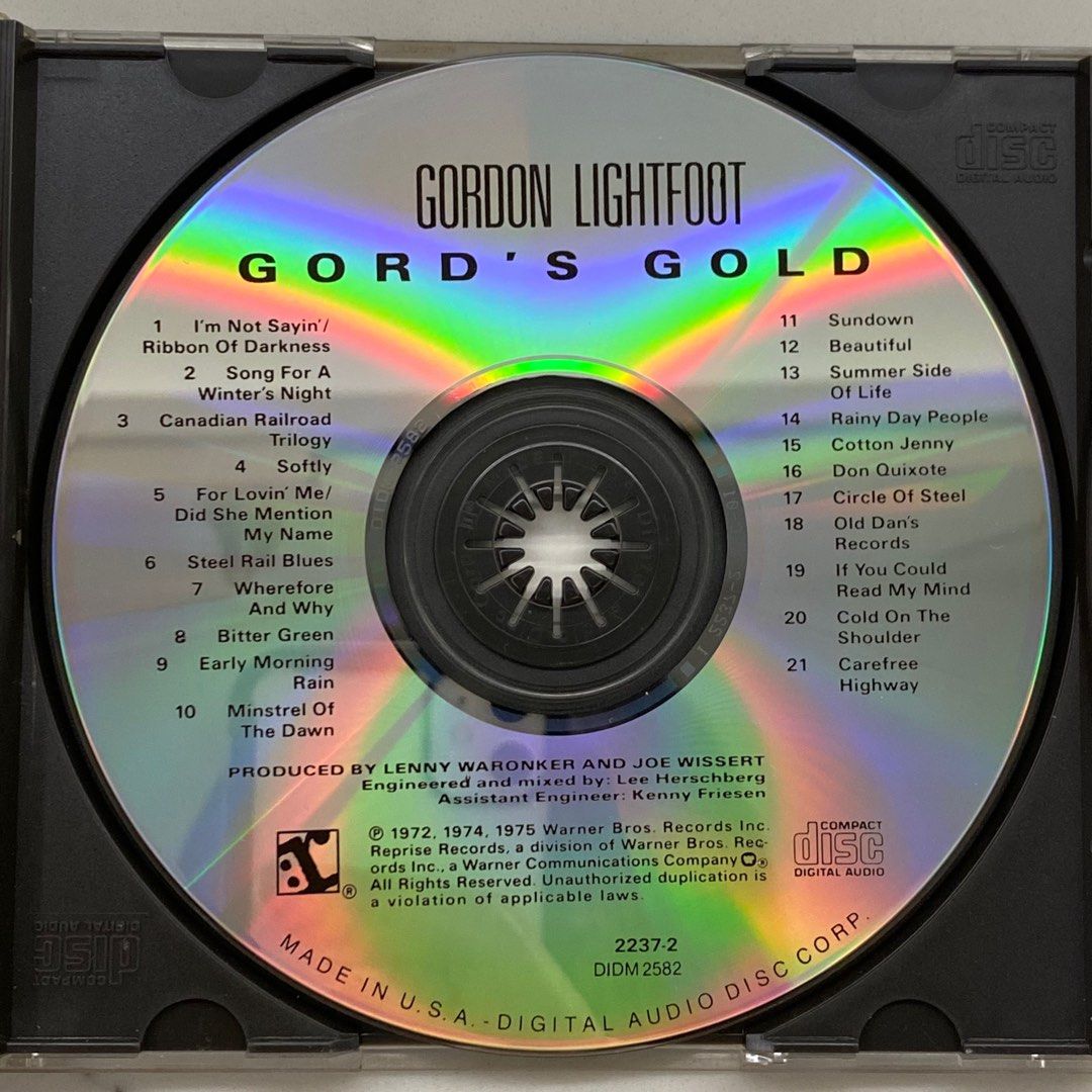 Gordon Lightfoot - Gord’s Gold (Double CDs), Hobbies & Toys, Music ...