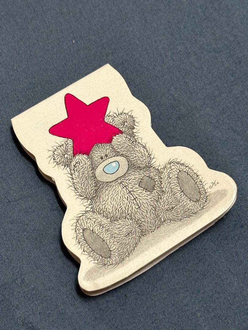 Gray Bear and Star Carte Blanche Greeting Sticky Notes on Carousell