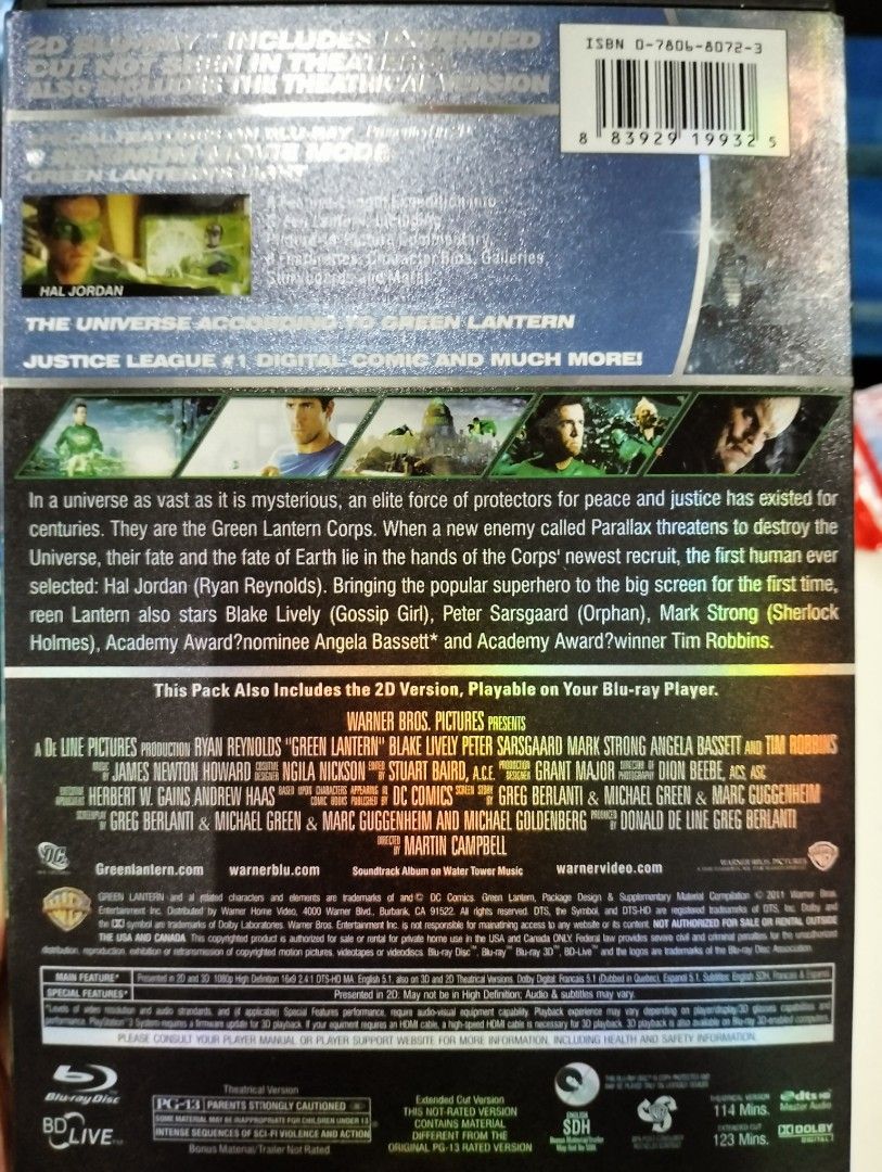 Green Lantern Extended Cut DVD, Hobbies & Toys, Music & Media, CDs ...