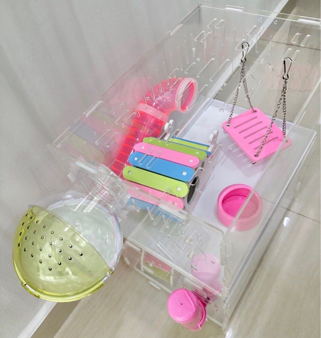Hamster Full Acrylic Cage Double Tier, Pet Supplies, Homes & Other Pet ...