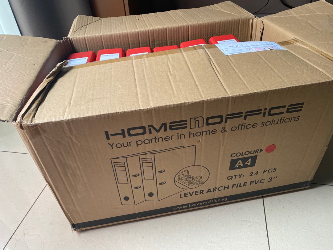 HnO Lever Arch File PVC (6 Files) 3" A4 Red Colour, Hobbies & Toys ...