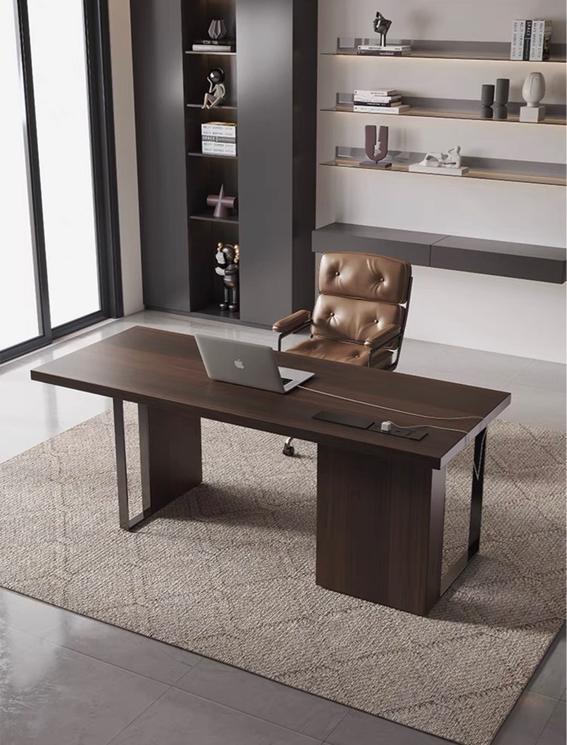 IAKSE Modern Walnut Office / Study Desk, Furniture & Home Living ...