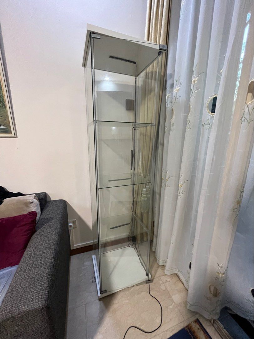 Ikea Glass Display Cabinet (White), Furniture & Home Living, Furniture ...