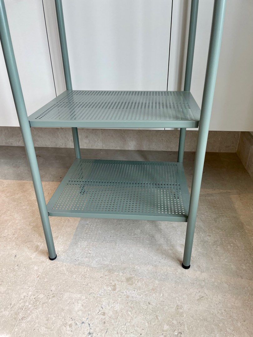 Ikea green nikkeby clothes rack with 2 shelves , Furniture & Home Living, Furniture, Shelves ...