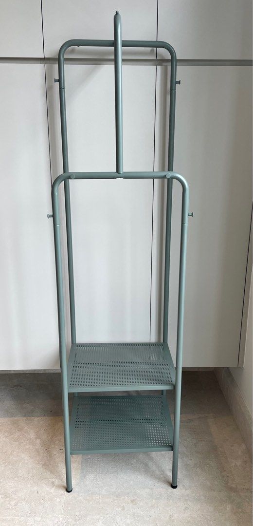 Ikea green nikkeby clothes rack with 2 shelves , Furniture & Home Living, Furniture, Shelves ...