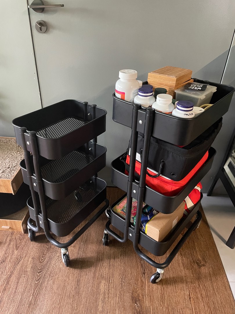 Ikea Raskog & Rashult Trolley Black, Furniture & Home Living, Furniture ...